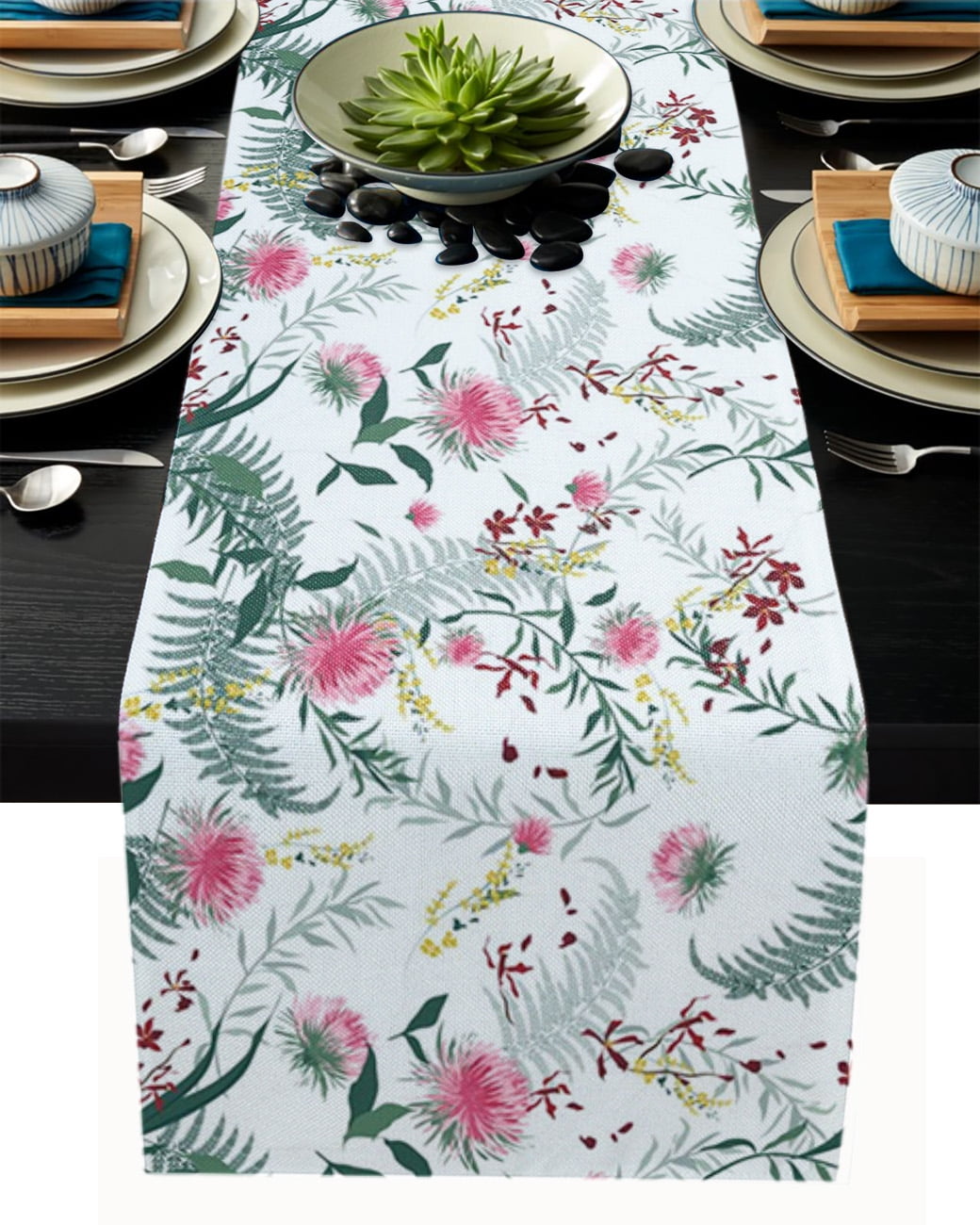 Colorful Rose Flower Modern Table Runners Mat Coasters Holidays Party ...