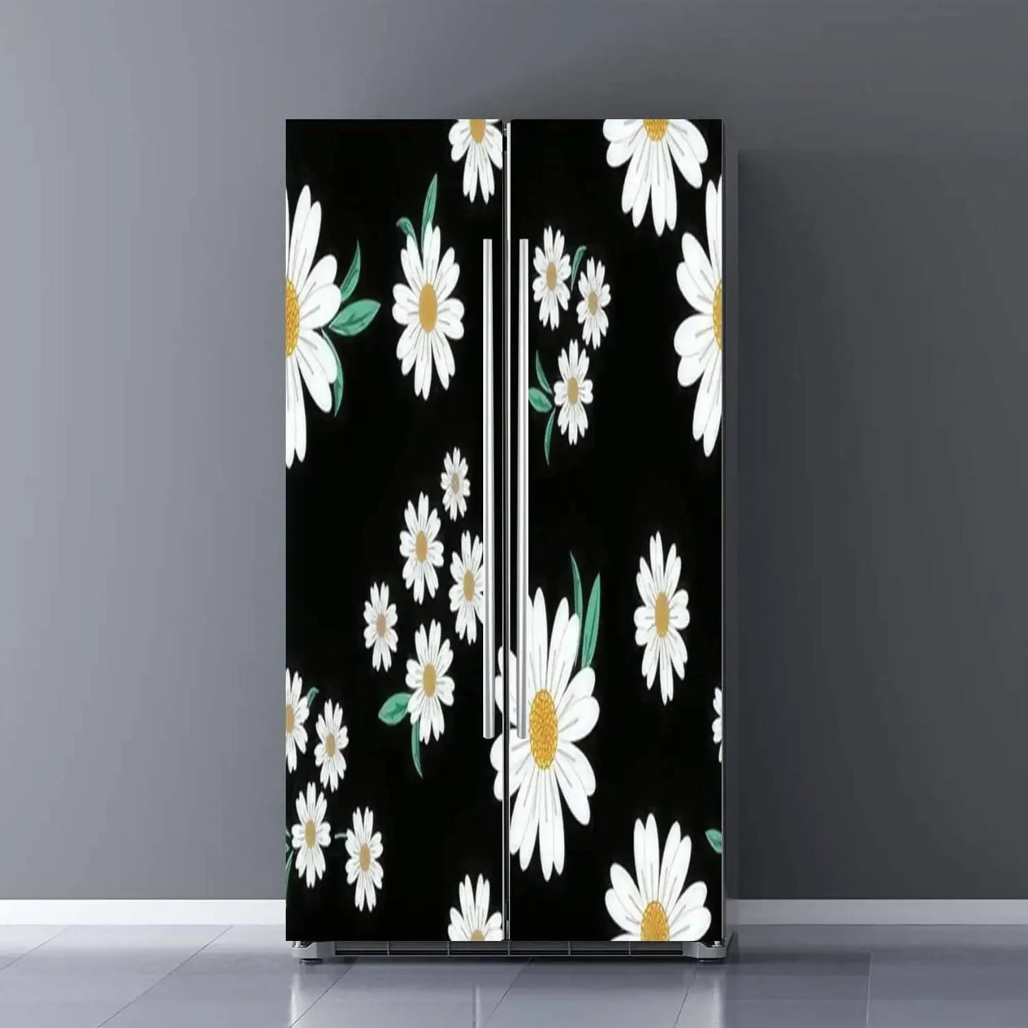 Colorful Rose Refrigerator Stick Pink Romantic Flowers Fridge Sticker ...
