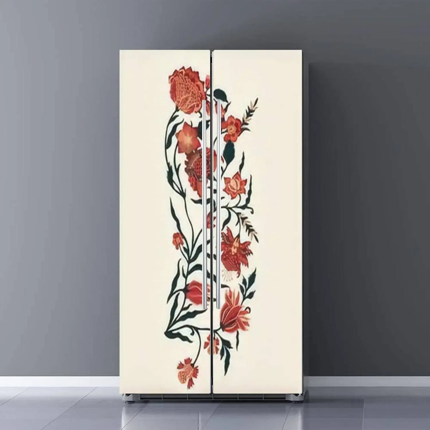 Colorful Rose Refrigerator Stick Pink Romantic Flowers Fridge Sticker ...