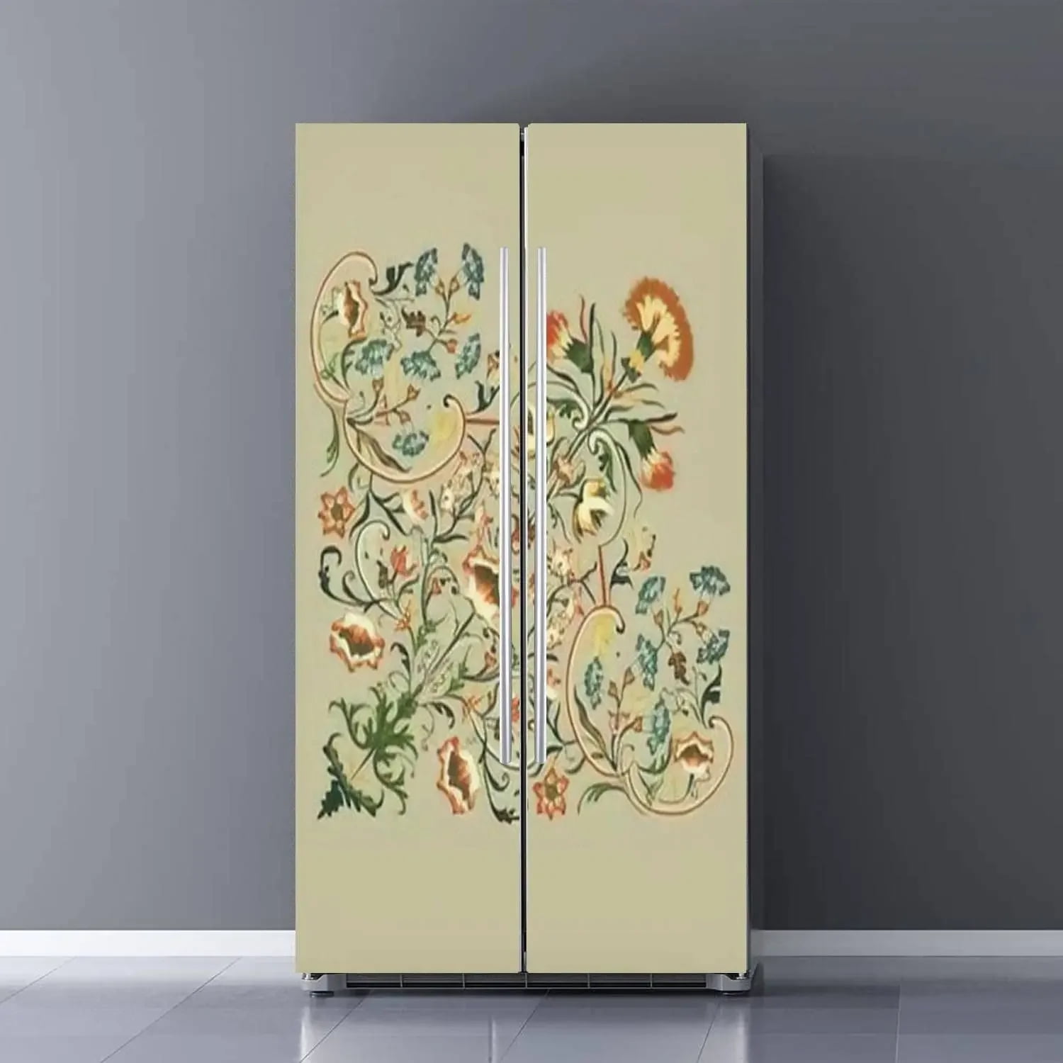 Colorful Rose Refrigerator Stick Pink Romantic Flowers Fridge Sticker ...
