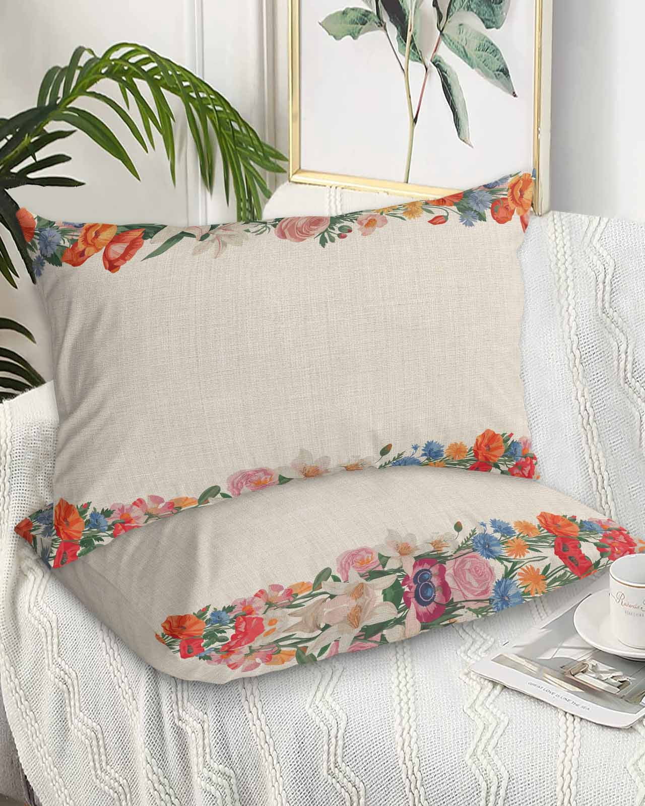 Colorful Roses Floral Pillow Cases Standard Size Set of 2 - Microfiber ...