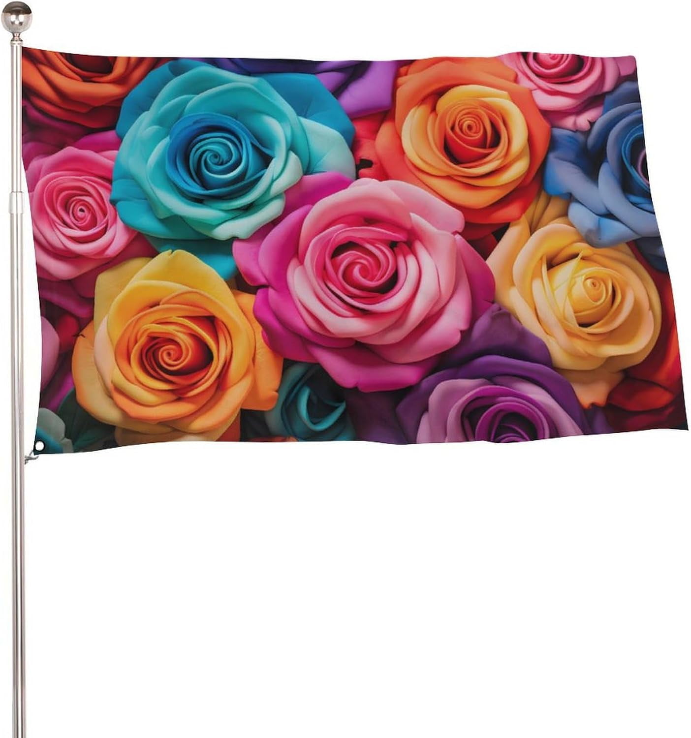 Colorful Roses Printed Flag with 2 Brass Grommets Banner Funny for ...