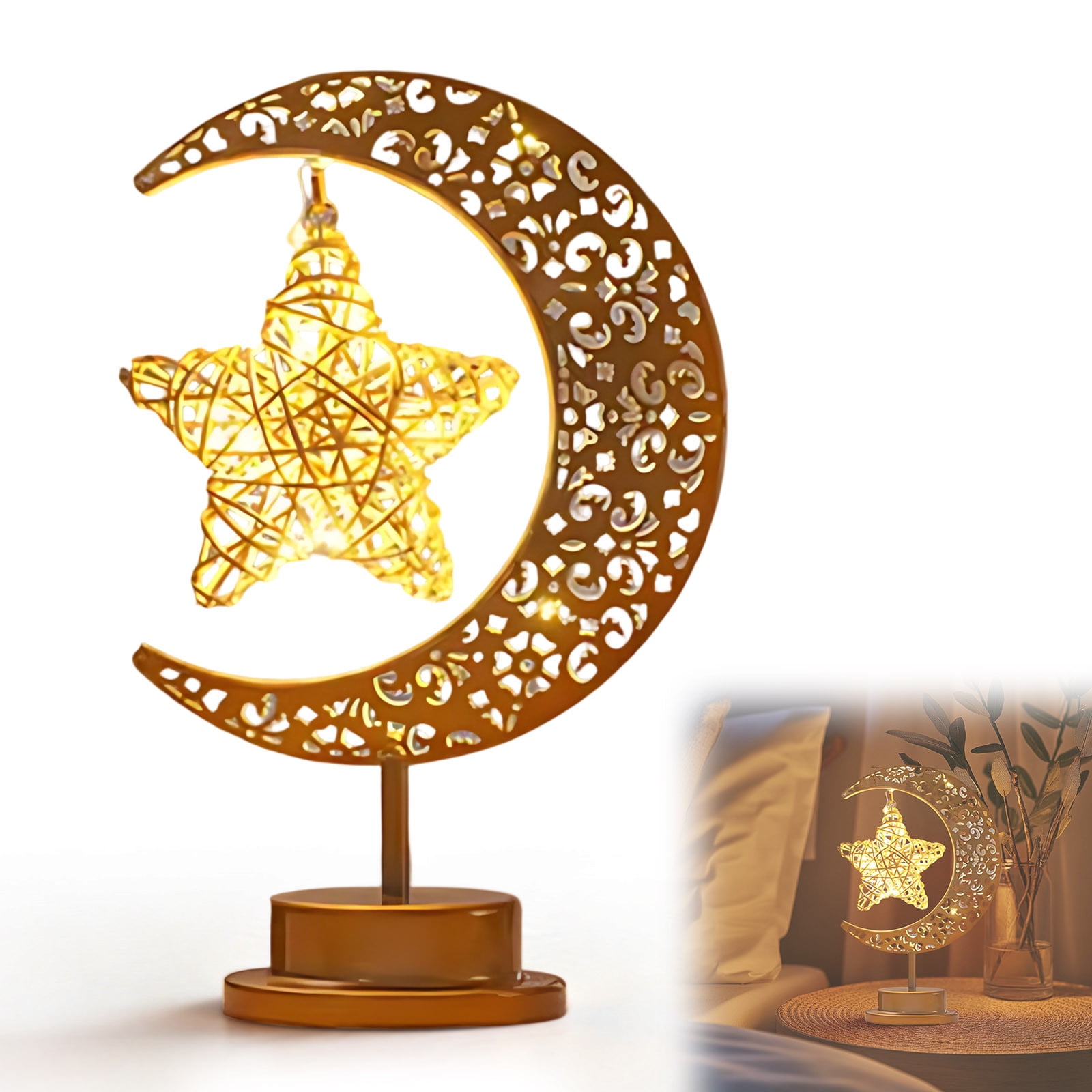 Colorful Rotating Hanging Star Cage Lamp, Hexagonal Design, For Bedroom ...