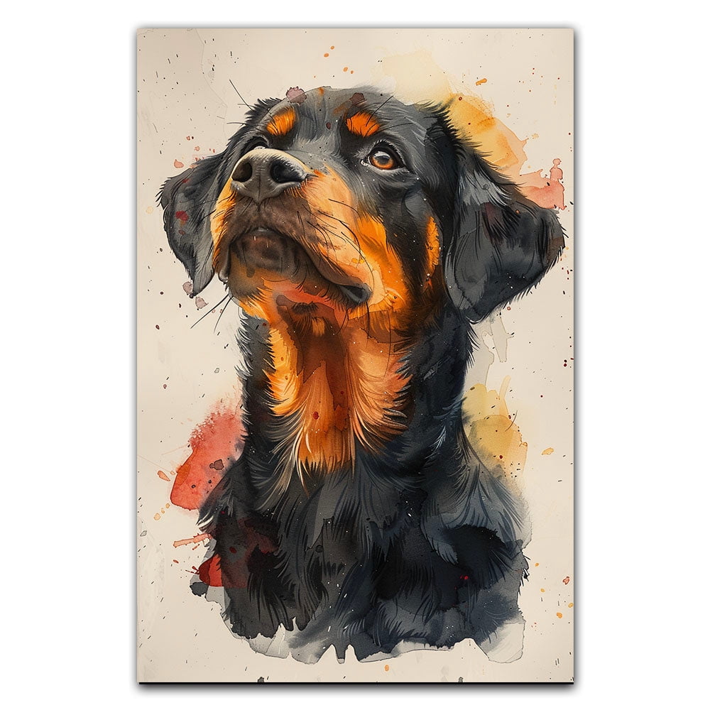 Colorful Rottweiler Wall Art Abstract Dog Posters Animal Canvas ...