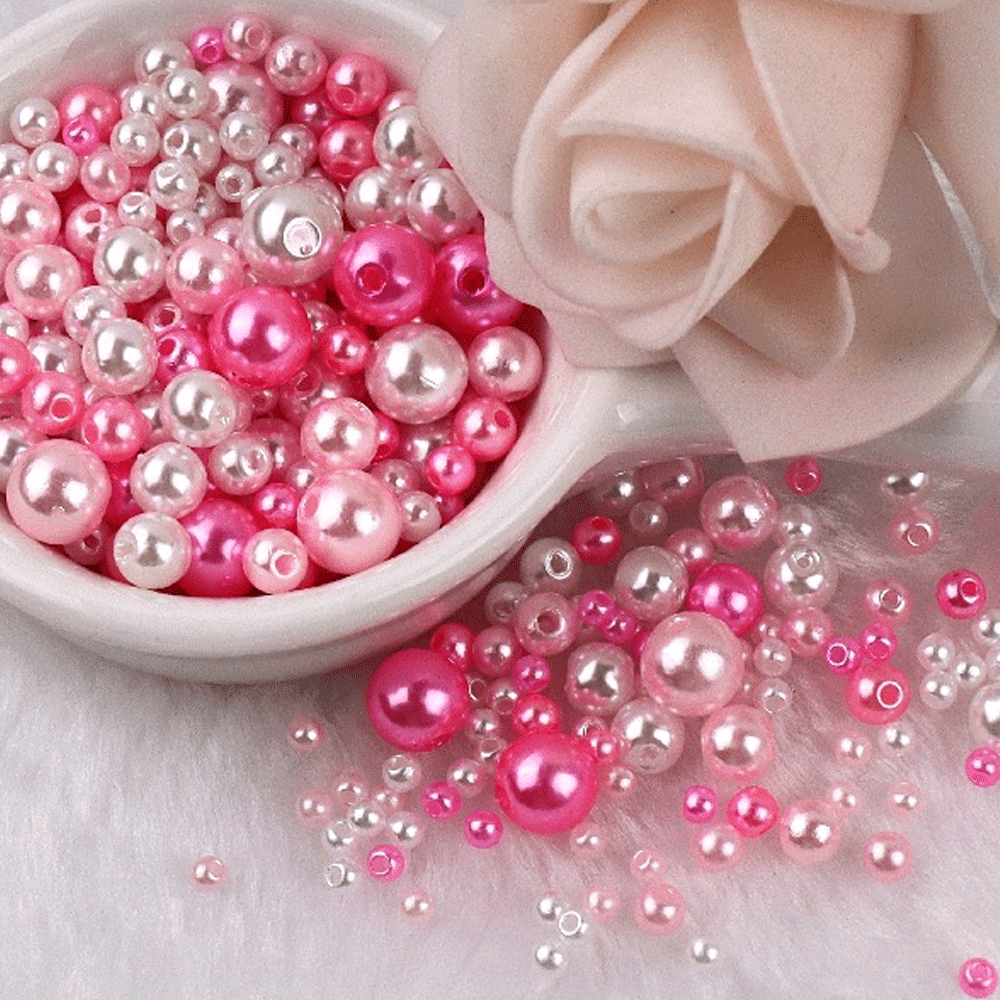 Colorful Round Beads Imitation Faux Pearls 3-8MM Mixed Color for Craft ...