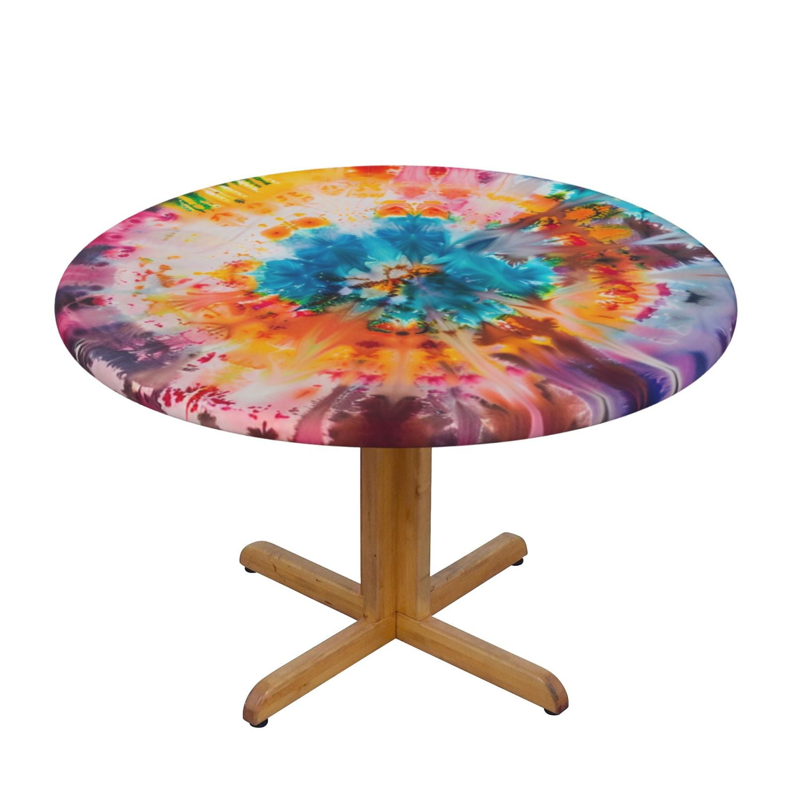 Colorful Round Fitted Tablecloths Table Covers Wipeable Waterproof ...