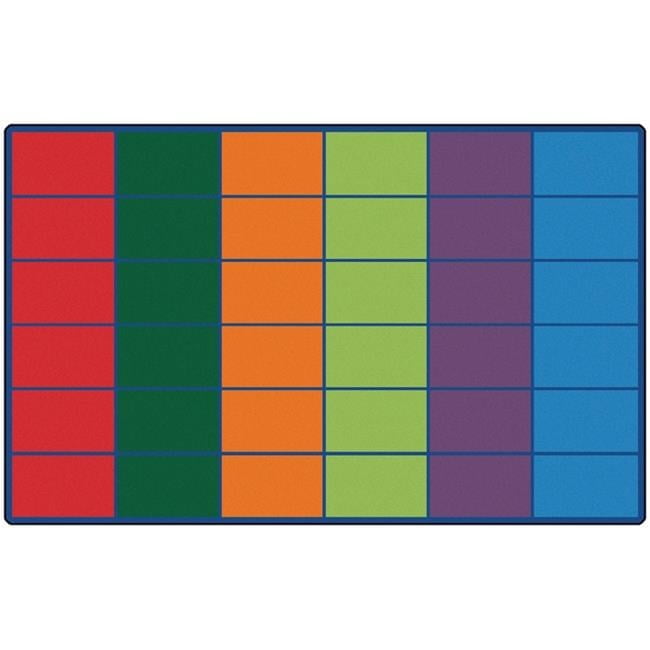 Colorful Rows Classroom Seating Rug, Floor Carpet Mat, 6 x 9 ft, 25 ...
