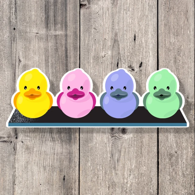 Colorful Rubber Duck Vinyl Sticker Laptop Sticker Water Bottle Sticker ...