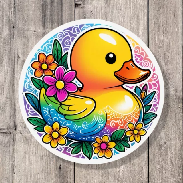 Colorful Rubber Duck Vinyl Sticker Laptop Sticker Water Bottle Sticker ...