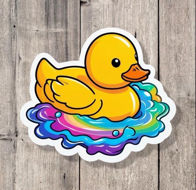 Colorful Rubber Duck Vinyl Sticker Laptop Sticker Water Bottle Sticker ...