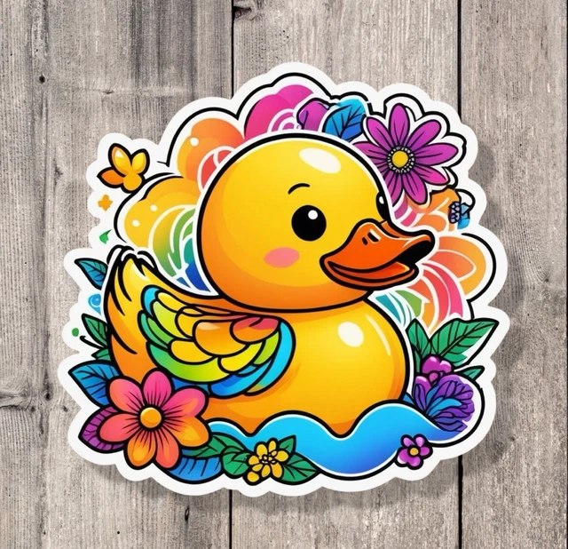 Colorful Rubber Duck Vinyl Sticker Laptop Sticker Water Bottle Sticker ...