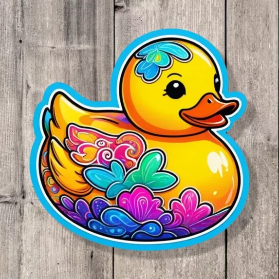Colorful Rubber Duck Vinyl Sticker Laptop Sticker Water Bottle Sticker ...