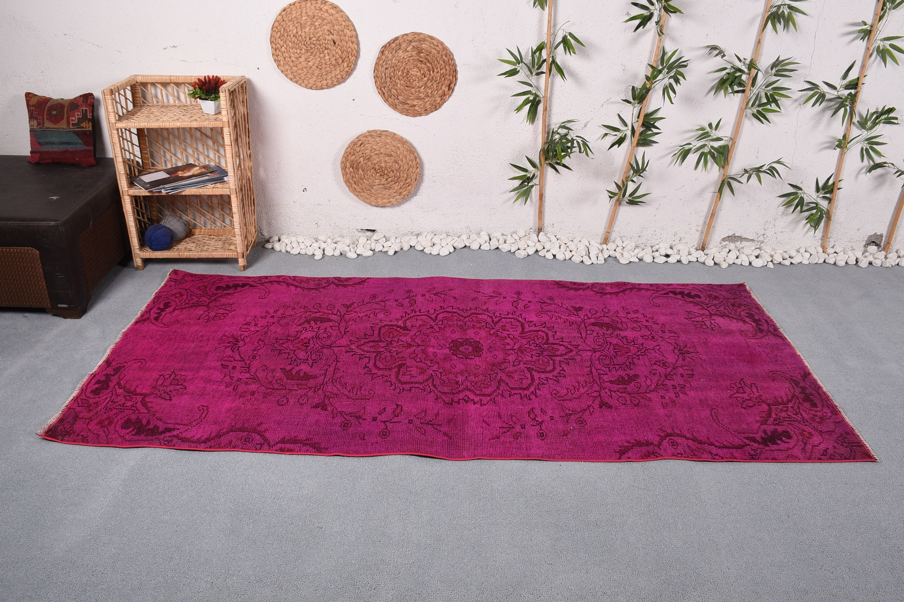 Colorful Rug, Art Rug, 4x8.2 ft Area Rug, Floor Rugs, Vintage Rug ...