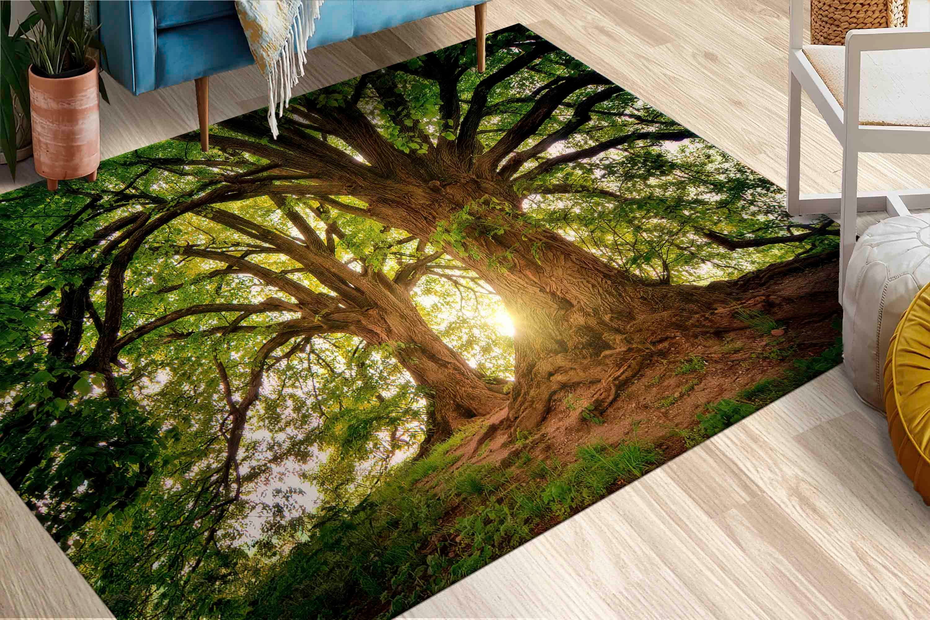 Colorful Rug, Tree Rug, Cool Rugs, Nature Landscape Rug, Personalized ...