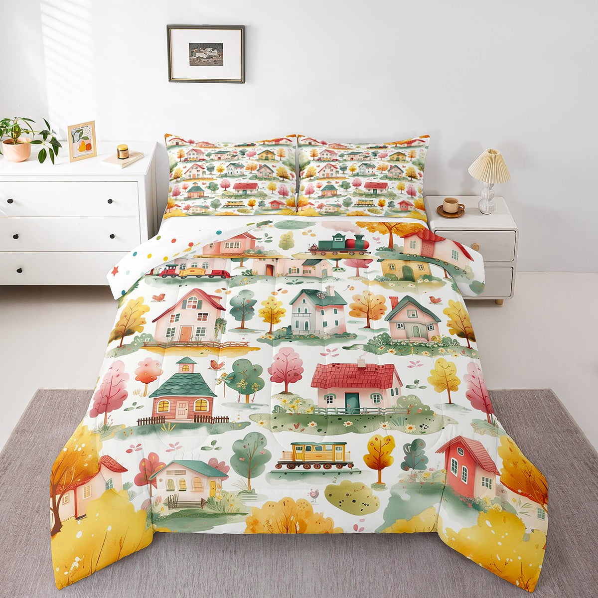 Colorful Rustic Twin Down Comforter Lodge Cabin Country Farm Bedding ...