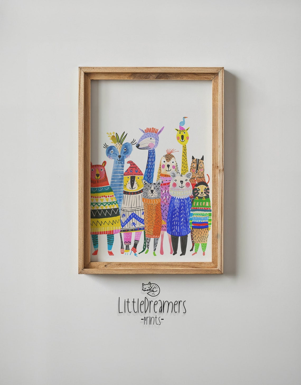 Colorful Safari Animals Nursery Wall Art, Kids Room Decor, Animal ...