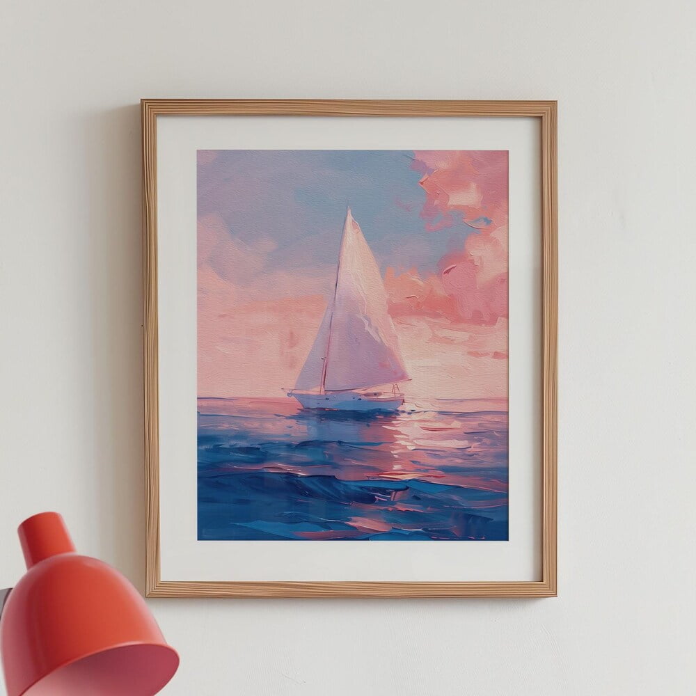 Colorful Sailboat Painting Summer Poster Print Beach House Decor ...