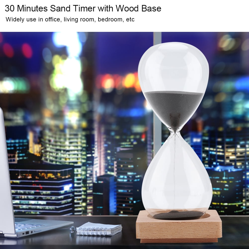 Colorful Sand Timer with Wood Base 30 Minutes Clock Hourglass Home ...