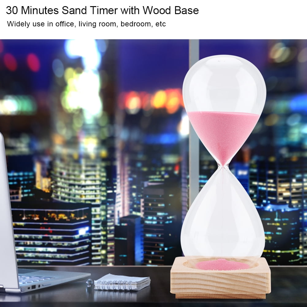 Colorful Sand Timer with Wood Base 30 Minutes Clock Hourglass Home ...