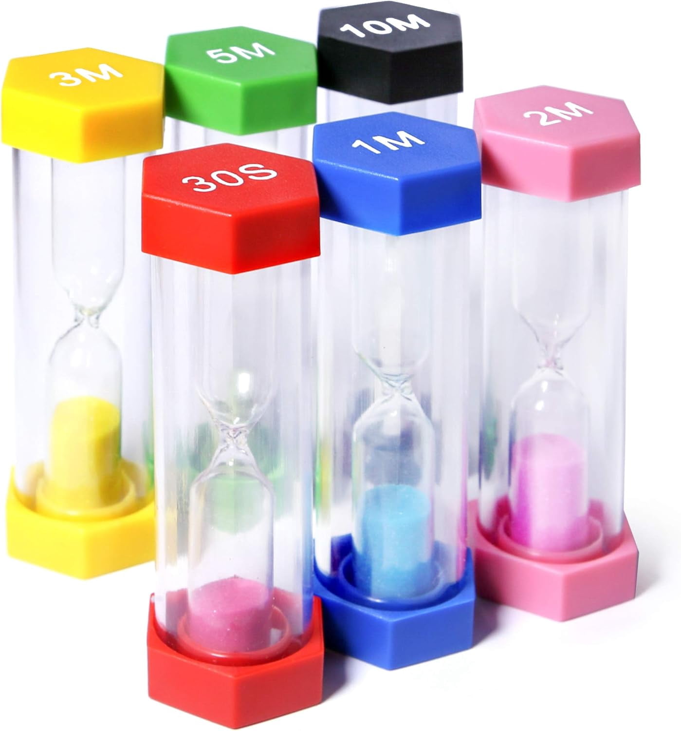 Colorful Sand Timers Set, Sandglass Hourglass Timer 30sec, 1min, 2mins ...