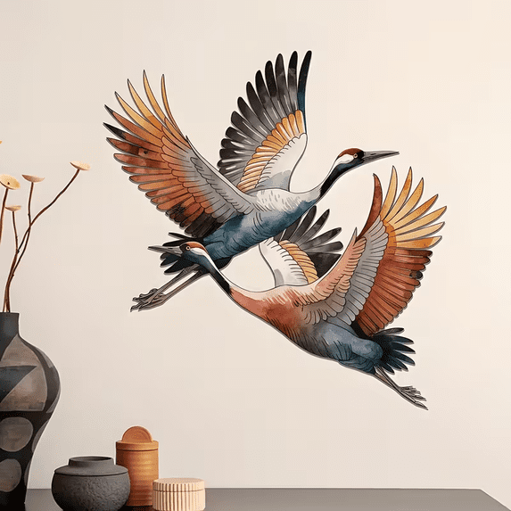 Colorful Sandhill Crane Metal Wall Art 11.8 Inch, Iron Wall Decor ...
