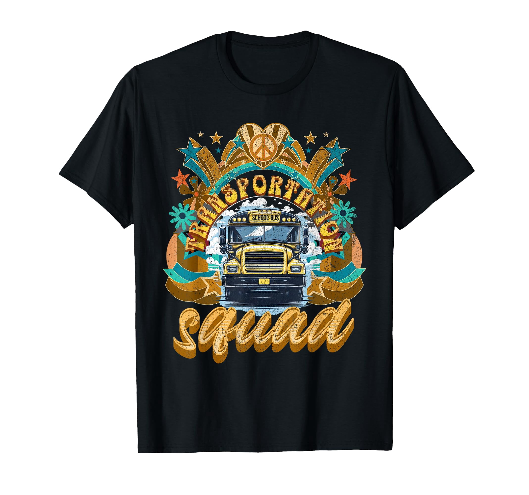 Colorful School Bus Graphic T-Shirt for Back to School Transportation ...