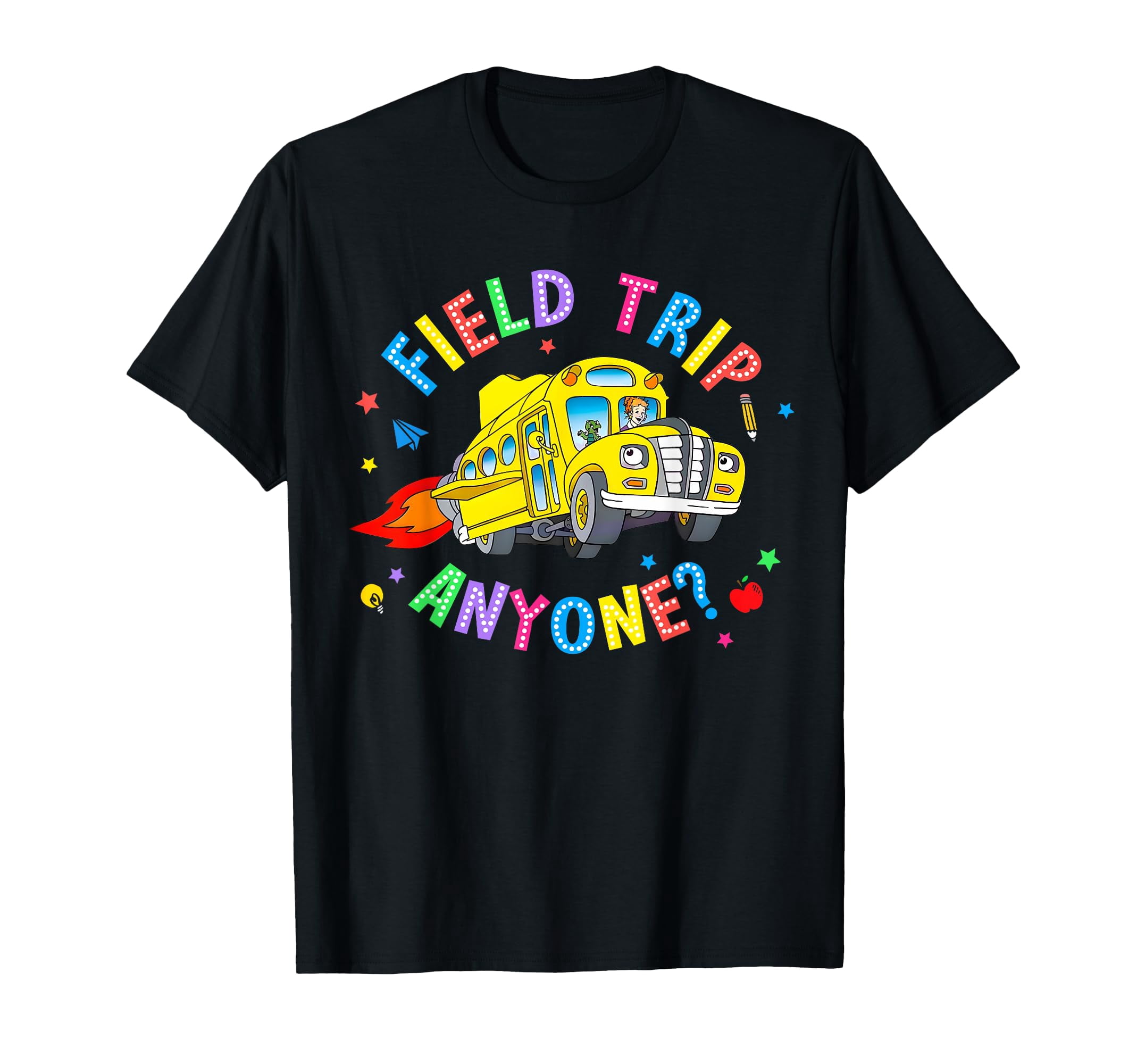 Colorful School Bus Graphic T-Shirt for Field Trip Fun and Outdoor ...
