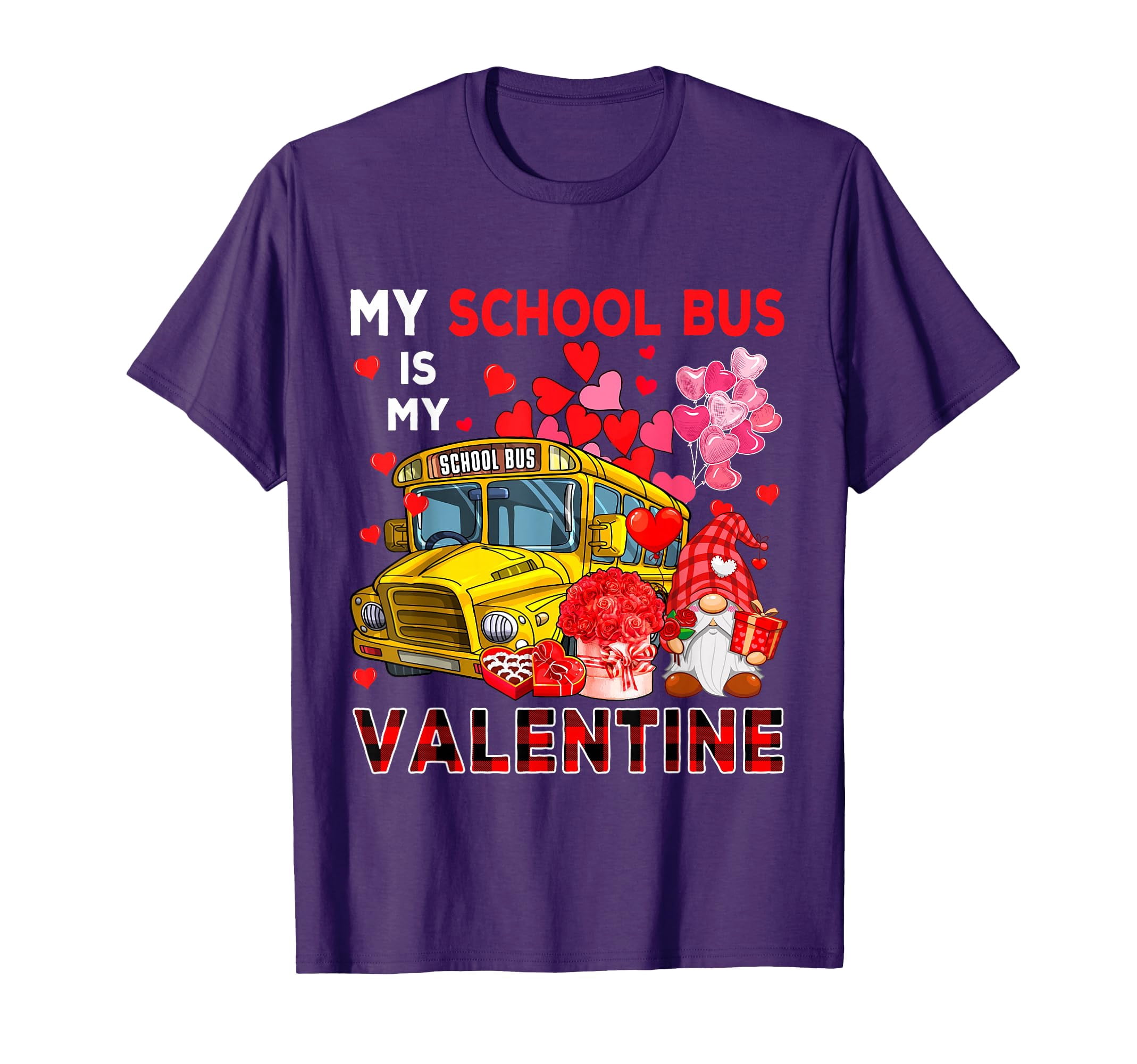 Colorful School Bus Hearts T-Shirt for Valentine's Day Celebration ...