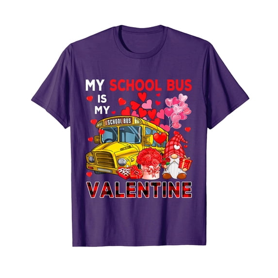 Colorful School Bus Hearts T-Shirt for Valentine's Day Celebration ...
