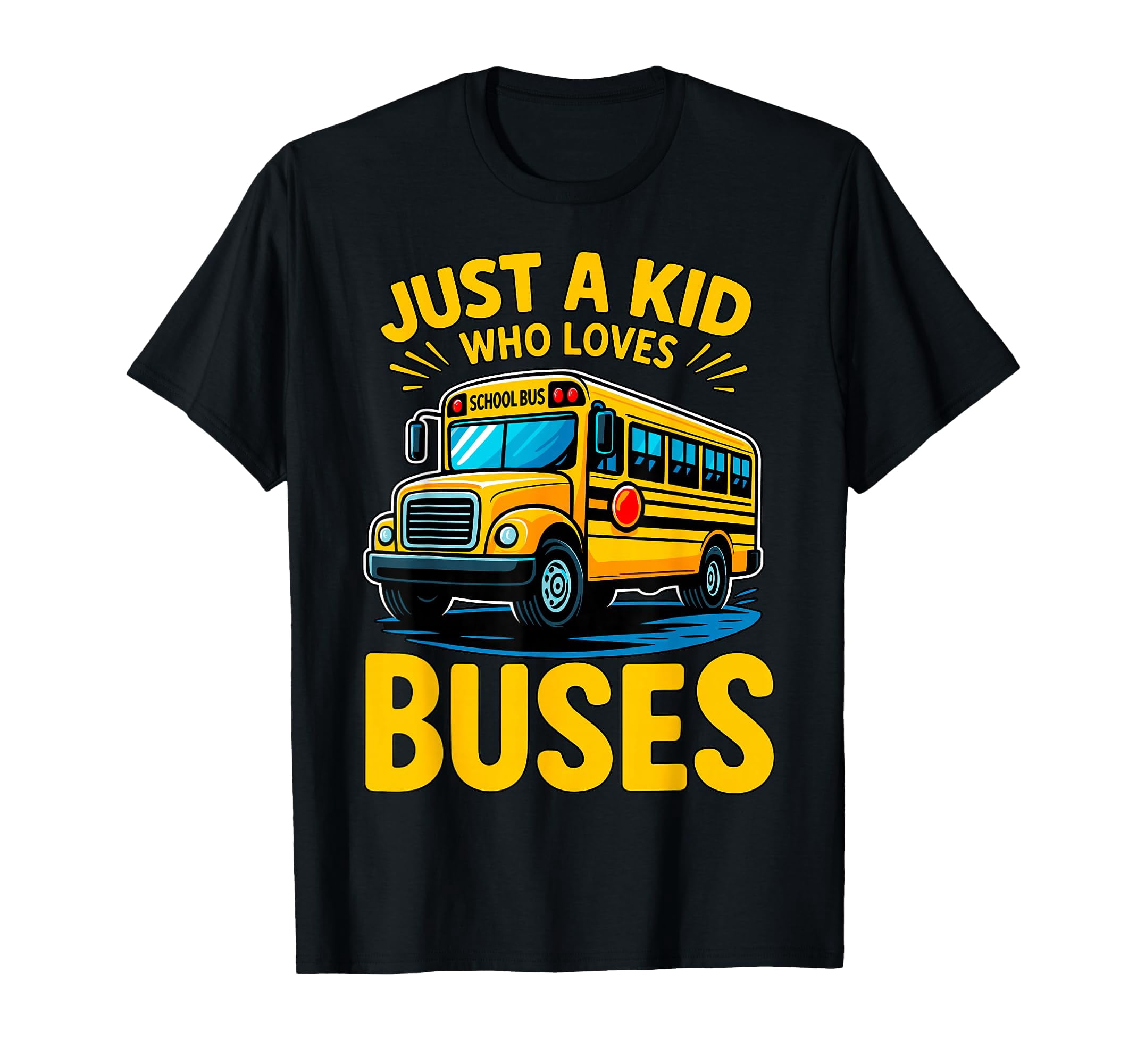 Colorful School Bus Illustration T-Shirt for Transportation Enthusiasts ...