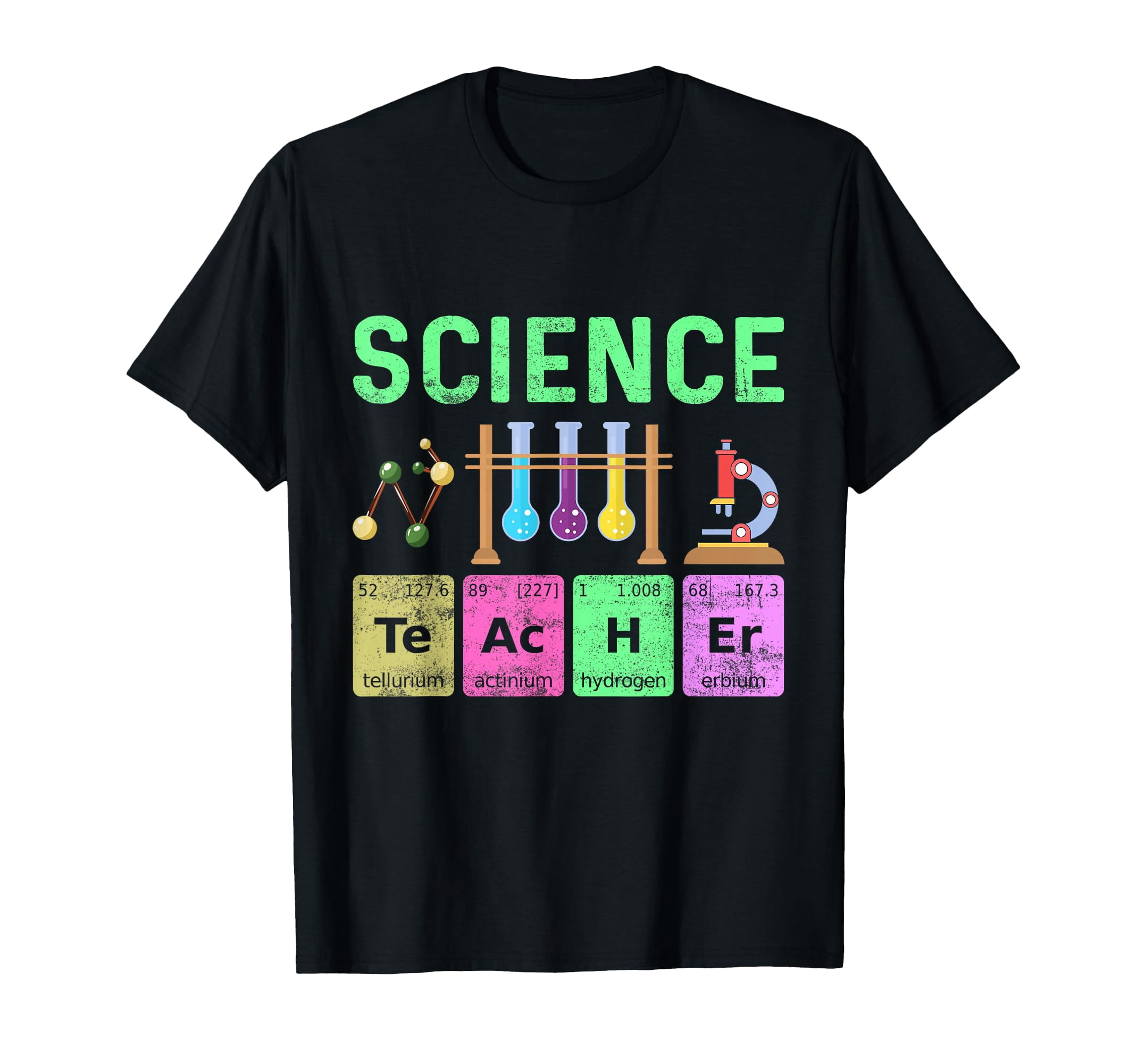 Colorful Science Teacher Typography Periodic Elements STEM Design T ...