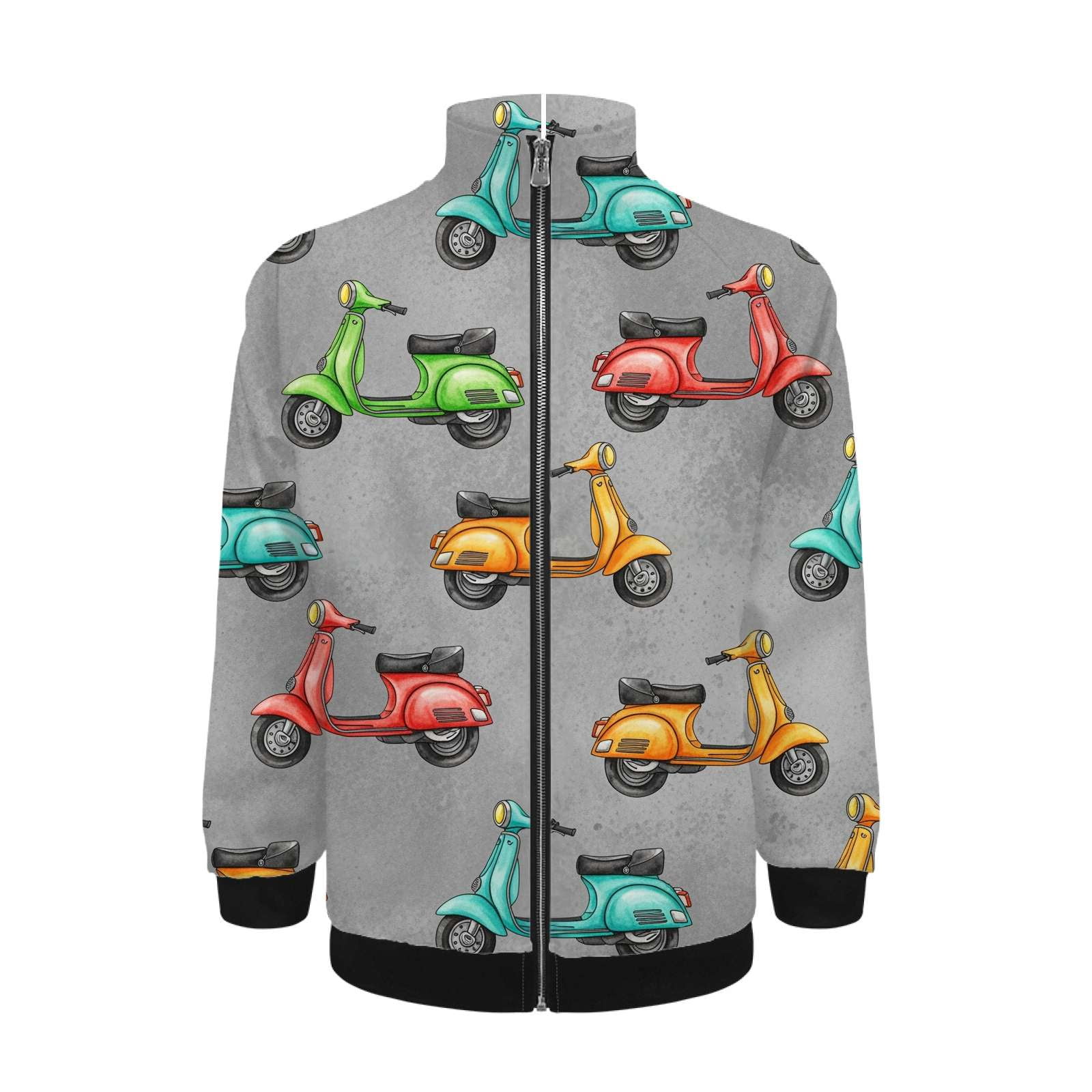 Colorful Scooters Pattern Background Jacket Men's Street Cool Long ...