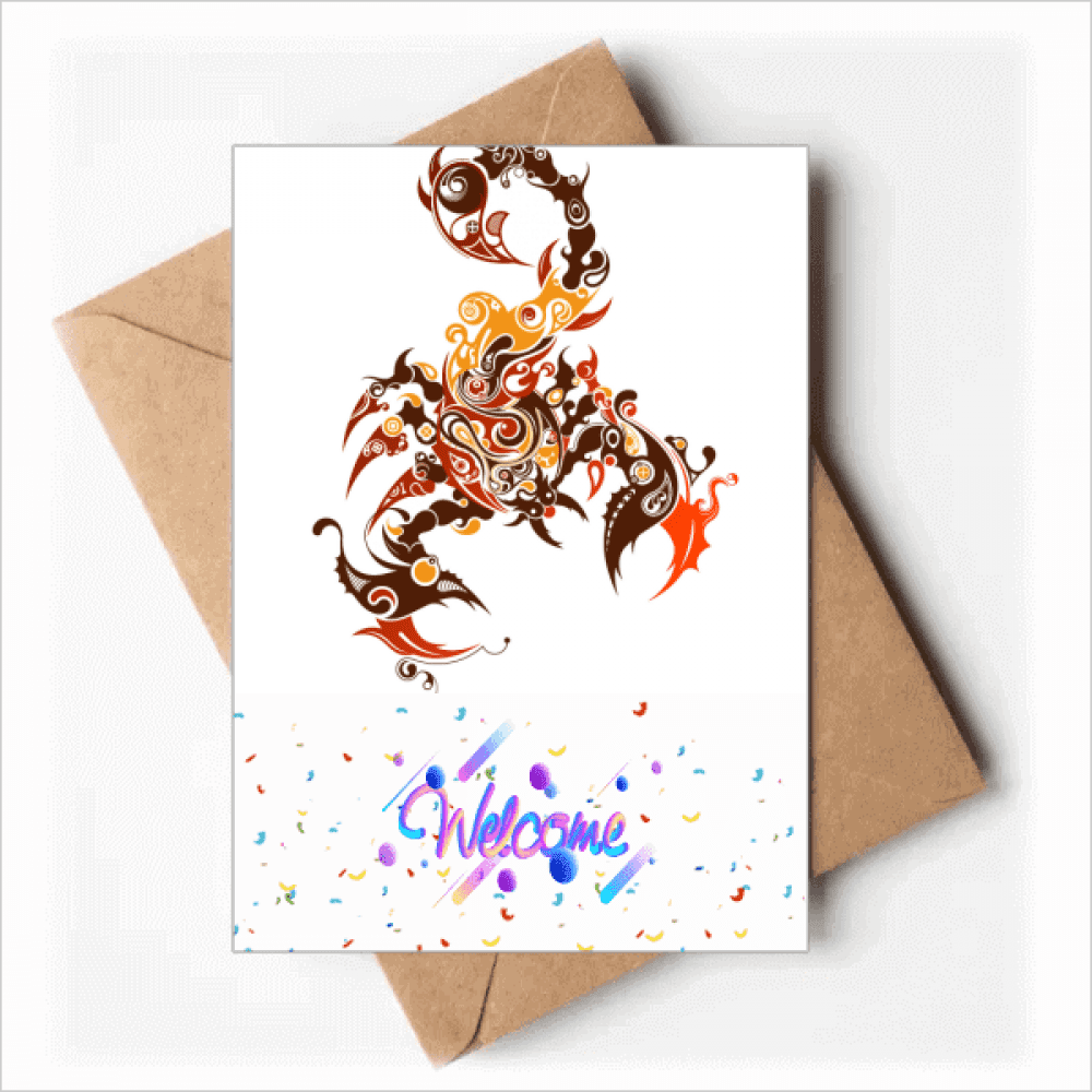 Colorful Scorpion Animal Art Outline Welcome Back Greeting Cards ...