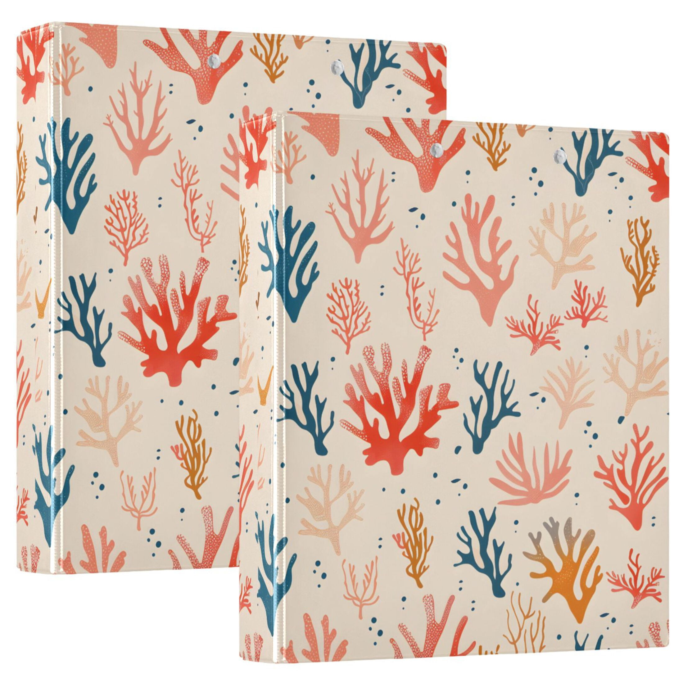 Colorful Sea Corals Hardcover 3 Ring Binder 1.5” Round Rings Binder ...