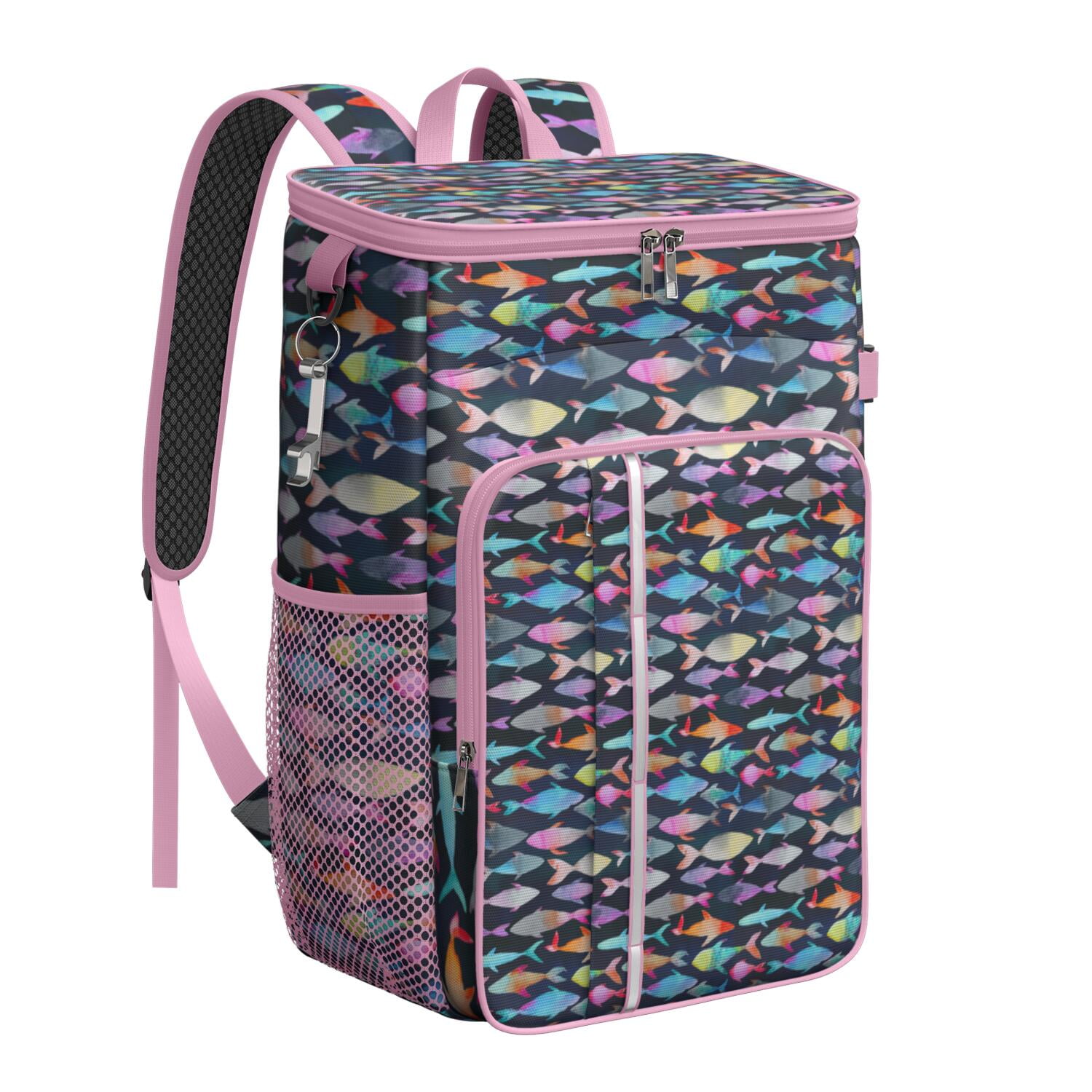Colorful Sea Creatures and Fish Backpack Cooler, Leakproof Insulated ...