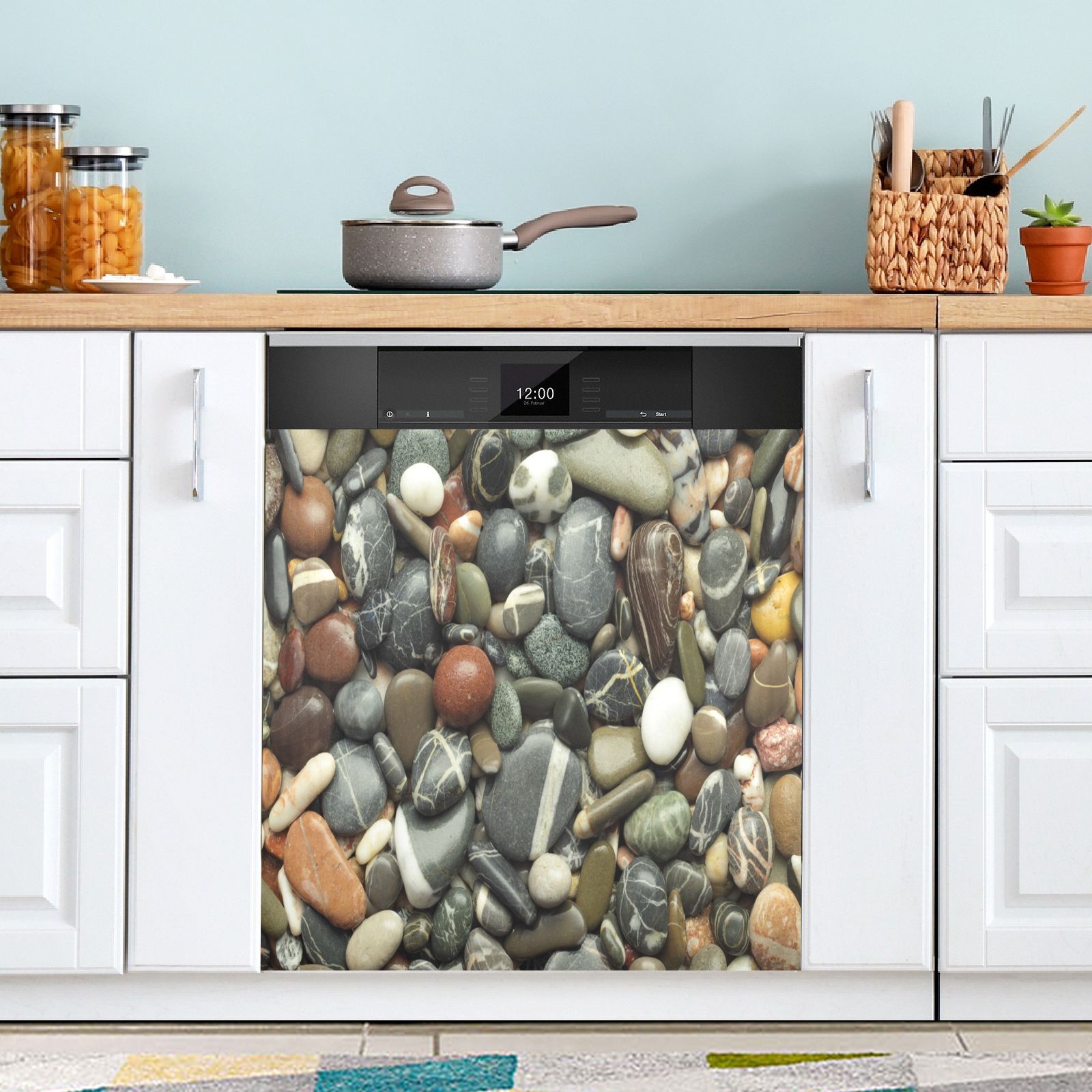 Colorful Sea Pebble Stones Beach Rocks Magnetic Dishwasher Cover Magnet ...