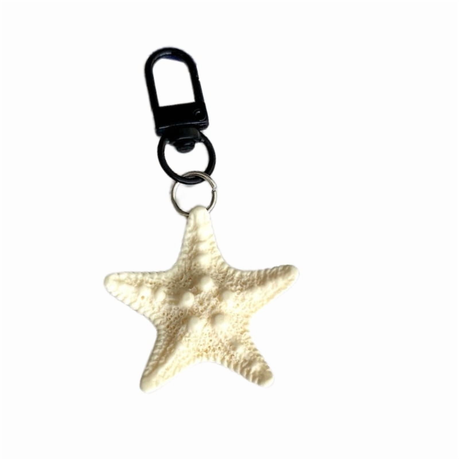 Colorful Sea Star Shaped Keychain Starfish Keyring Bag Charm Detachable ...