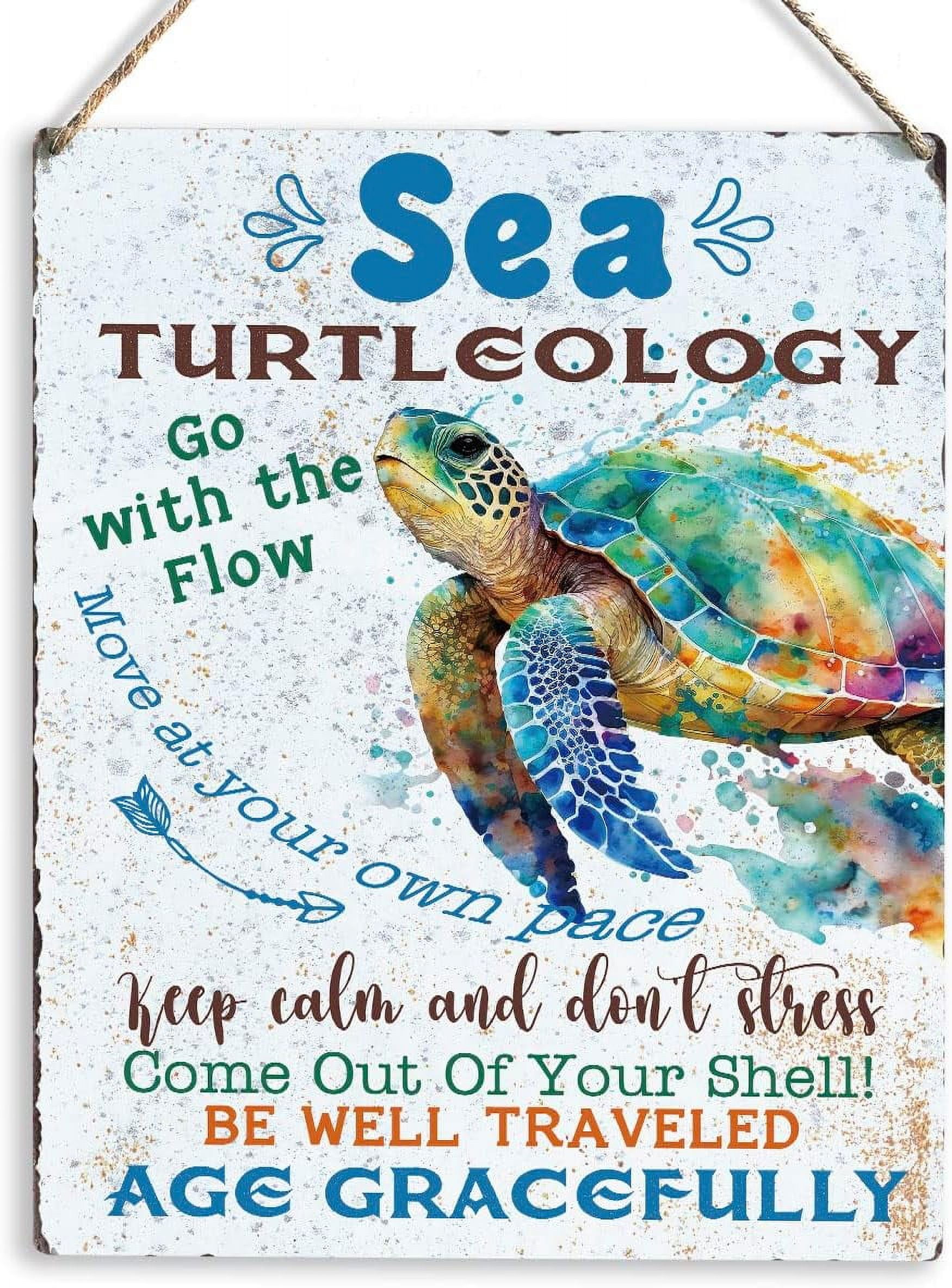 Colorful Sea Turtle Artwork Wood Sign Rustic Farmhouse Style Sea ...