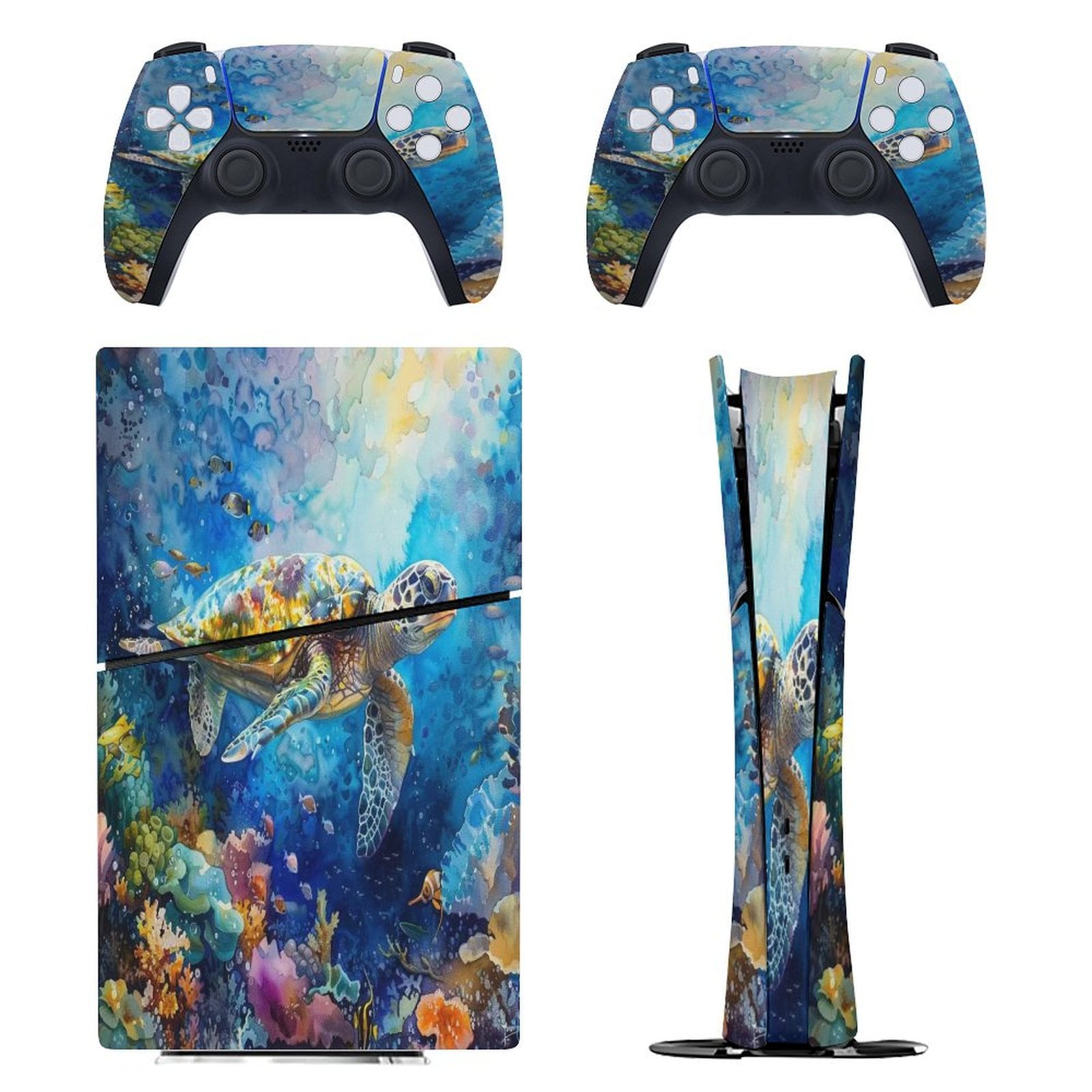 Colorful Sea Turtle Swimming Among Vibrant Coral Reef PS5/PS5 Slim ...