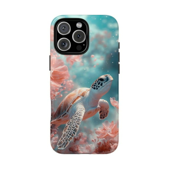 Colorful Sea Turtle in Coral Reef Marine Case for iPhone 11,12,13,14,15 ...