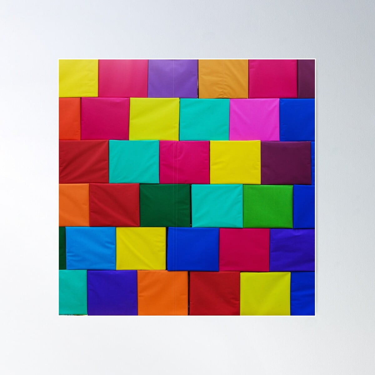 Colorful Seamless Block Pattern Poster Wall Art, Modern Wall Decor For ...