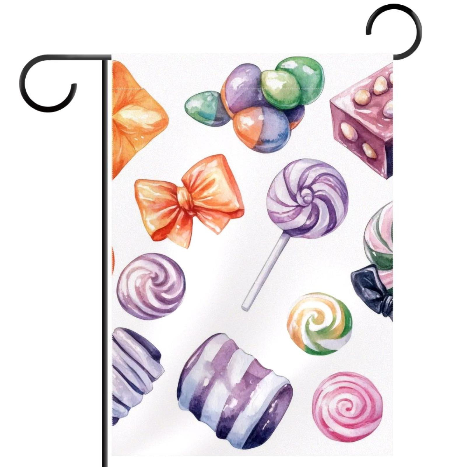Colorful Seamless Halloween Candies Double Sided Garden Flag Decorative ...