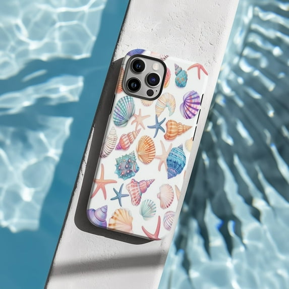 Colorful Seashell Tropical Starfish Collage Phone Case Compatible with ...