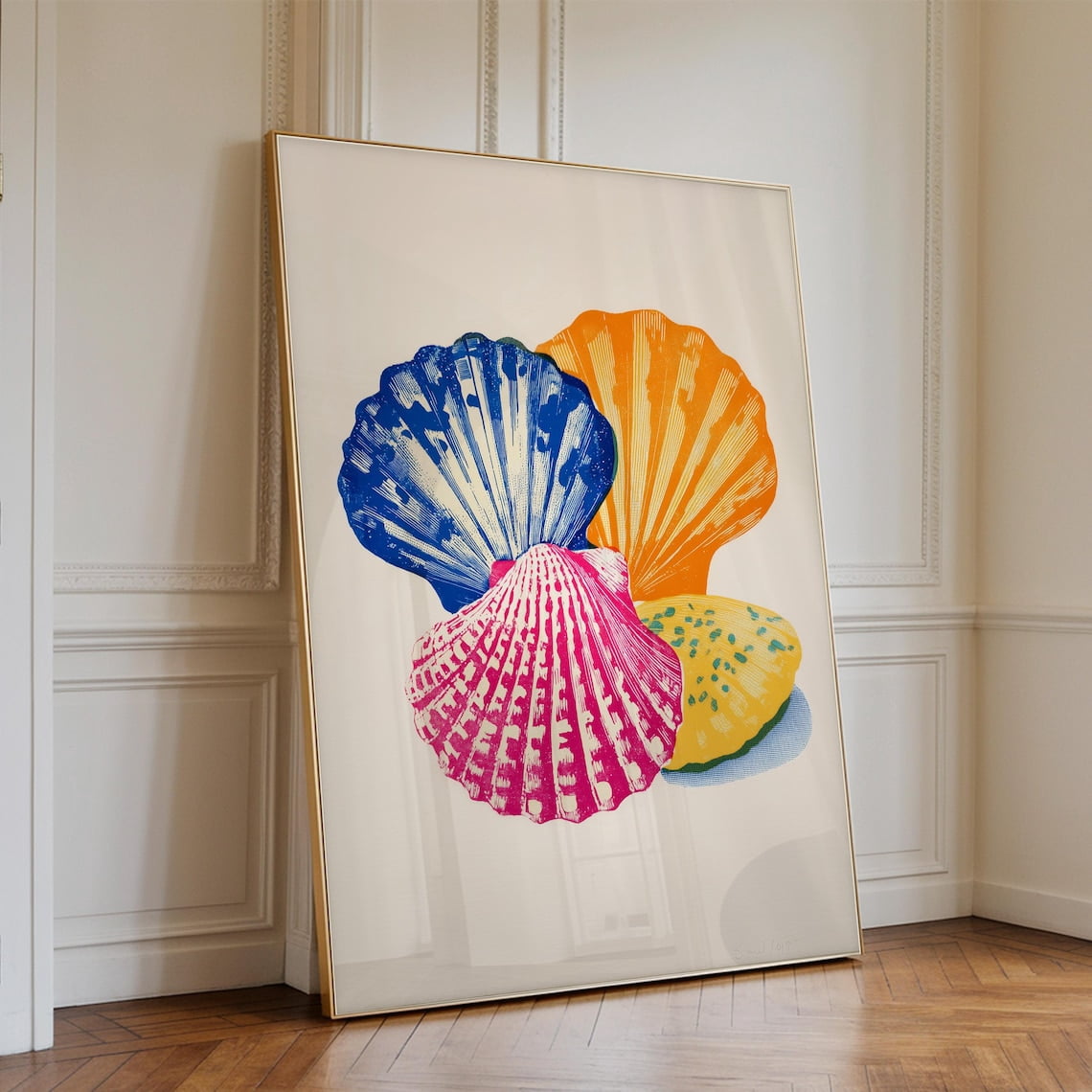 Colorful Seashells Art Beach House Home Decor Tropical Tranquil ...