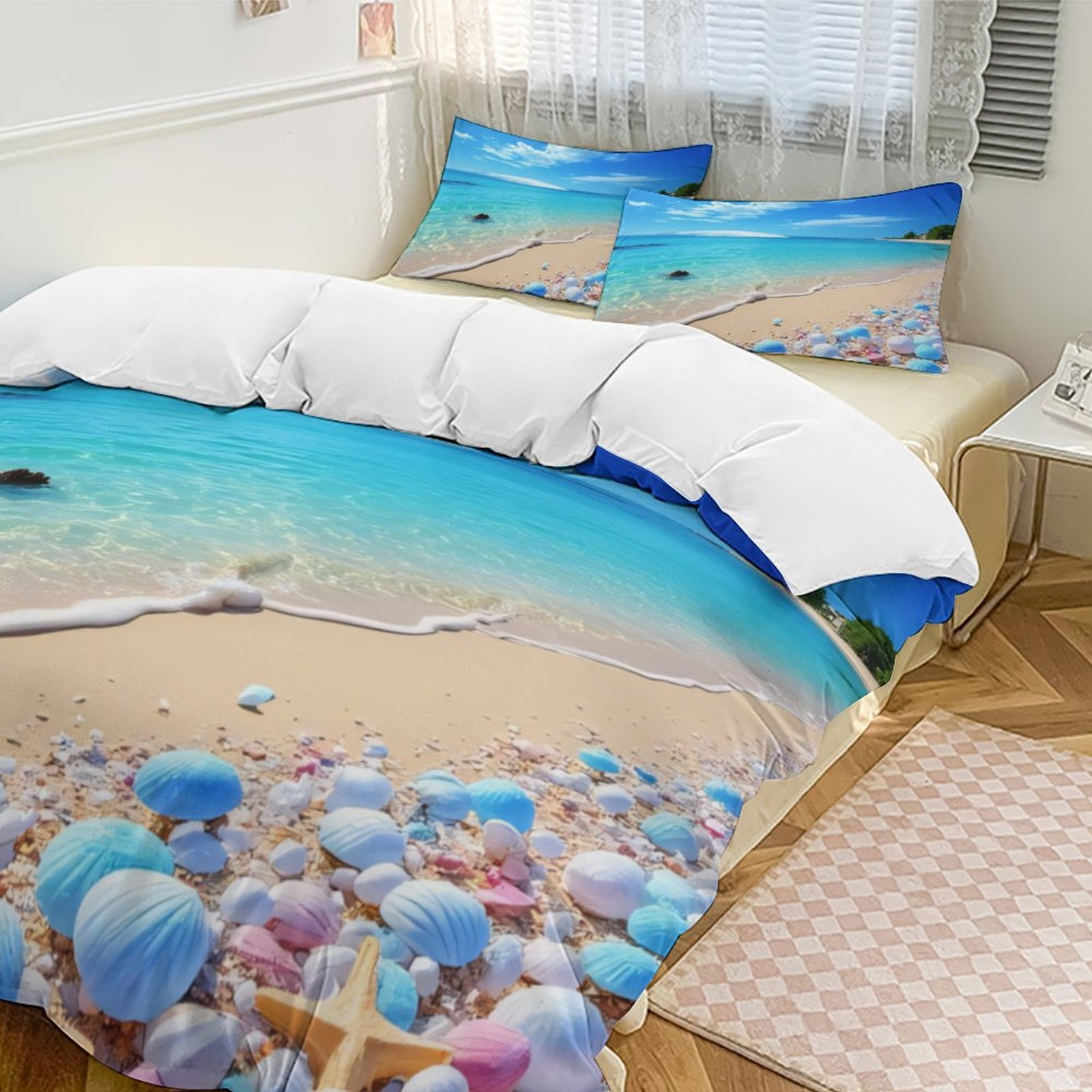 Colorful Seashells on Beach 3D Duvet Cover Set Quilt Cover Theme of Kid ...