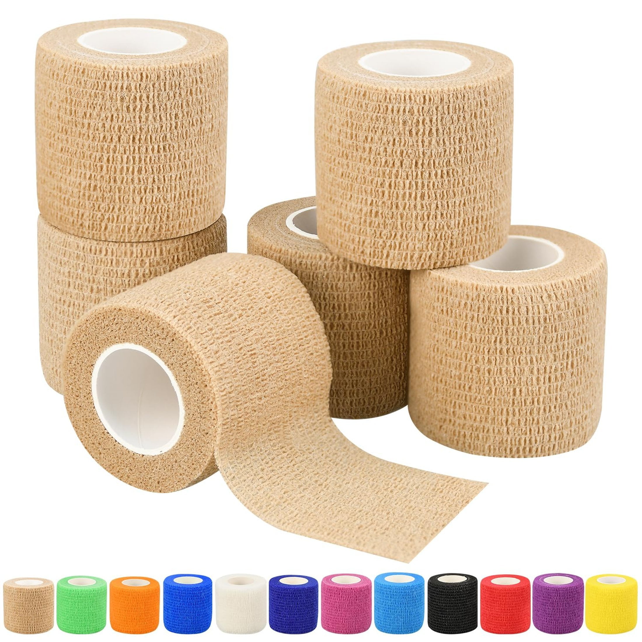 Colorful Self Adhesive Elastic Bandage Wraps - 6 Pack, 5 Yard Each ...