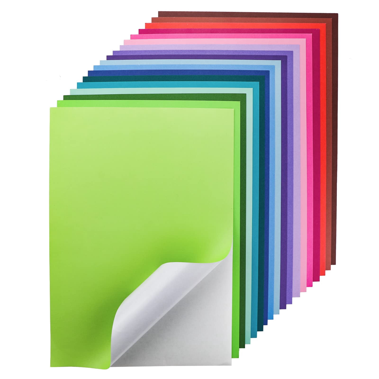 Colorful Self-Adhesive Sticker Paper 36 Sheets A4 250gsm 18 Colors 2pcs ...