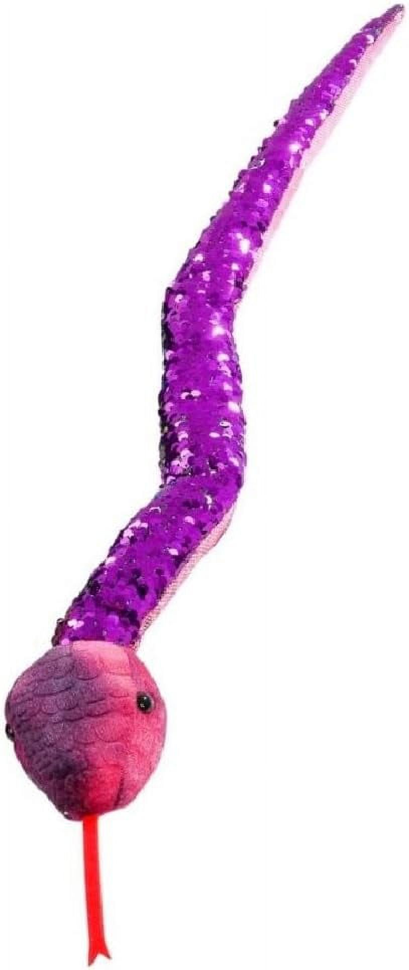 Colorful Sequin Plush Snakes (26") (Purple/Silver) Reversible Double ...