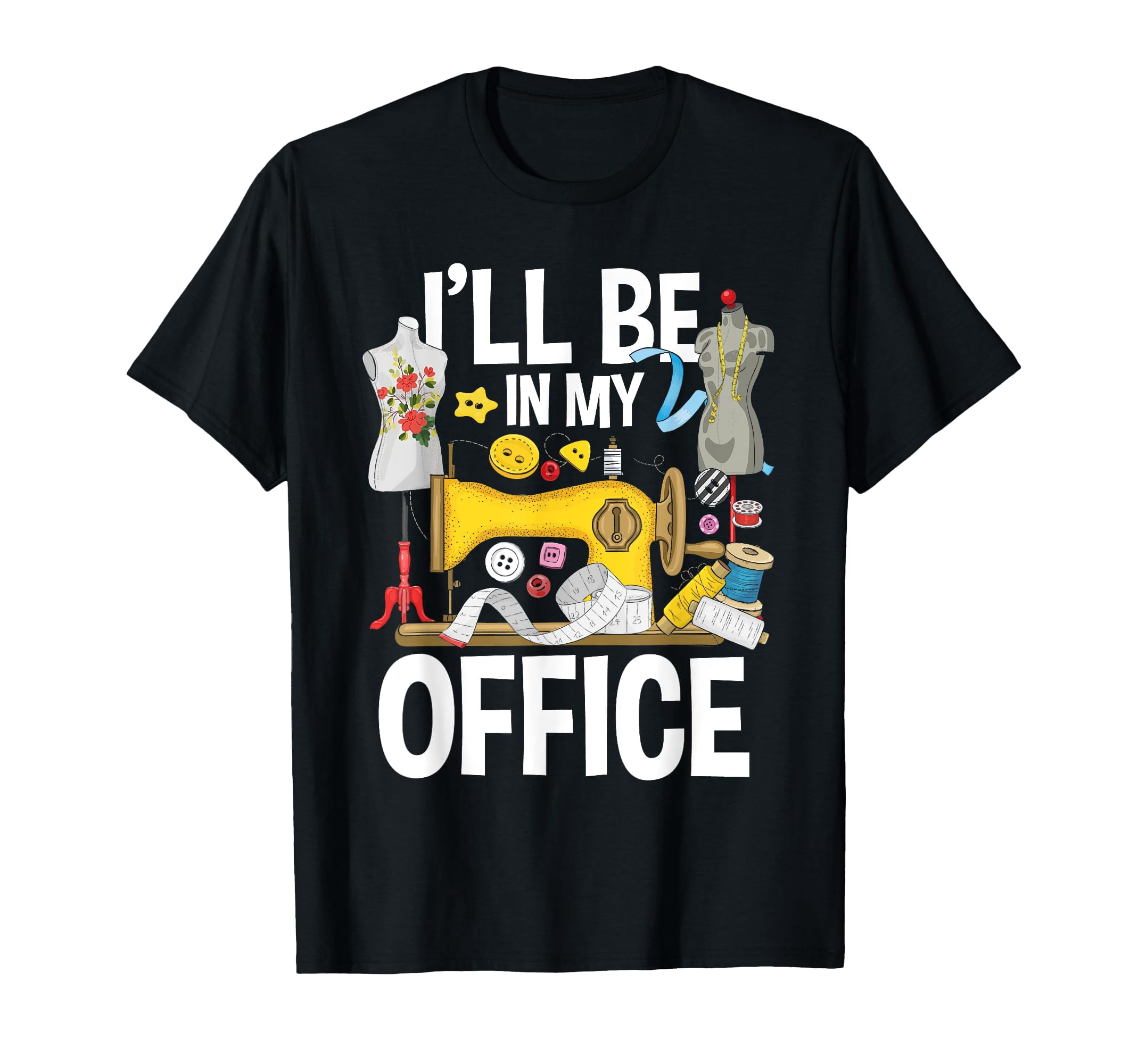 Colorful Sewing Machine Graphic T-Shirt for Quilters & Crafting Fans ...