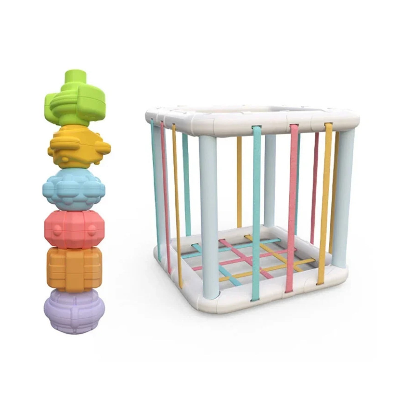 Colorful Shape Block Sorting Game Baby Montessori Learning Newborn ...